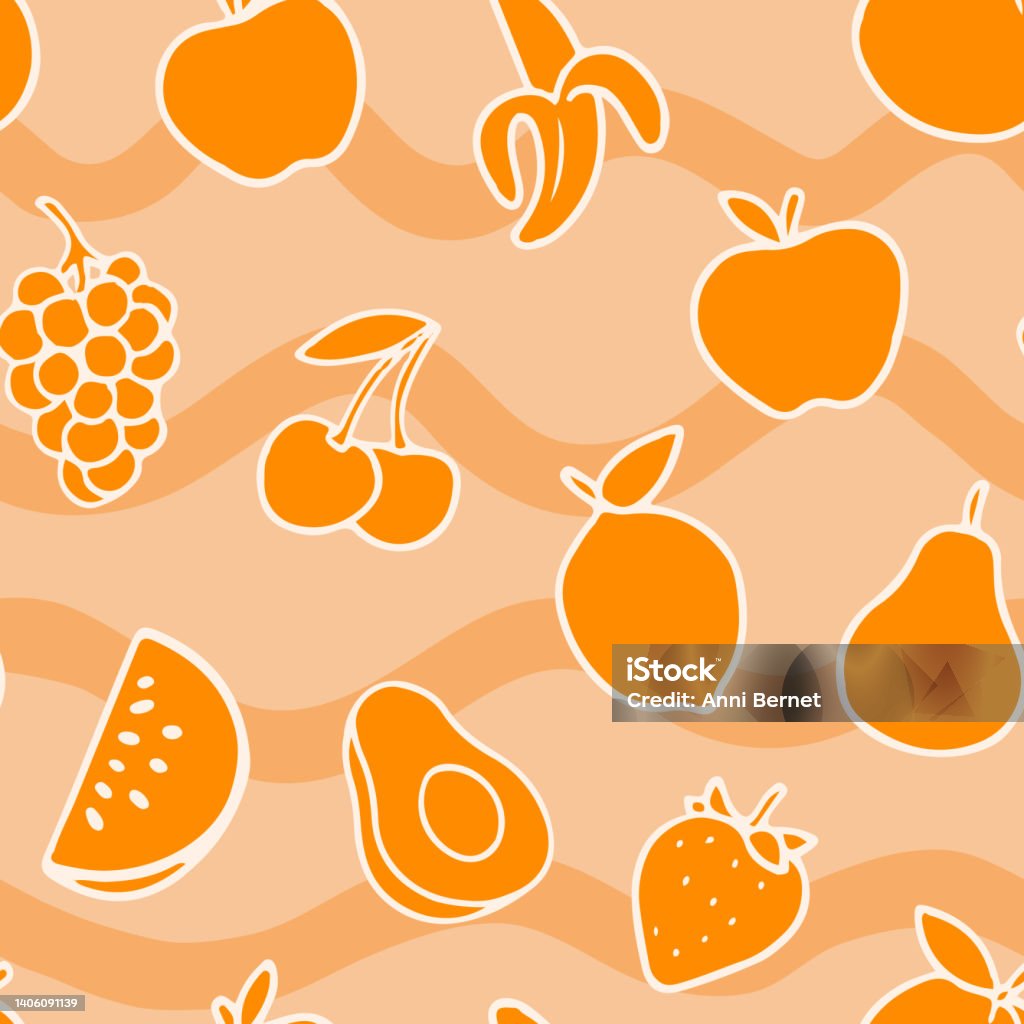Fruit Cartoon Seamless Pattern Stock Illustration Download Image Now