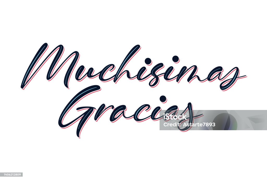 Gracias Calligraphy Spanish Text Lettering Postcard Design In Script ... Gracias Calligraphy Spanish Text Lettering Postcard Design In Script ...