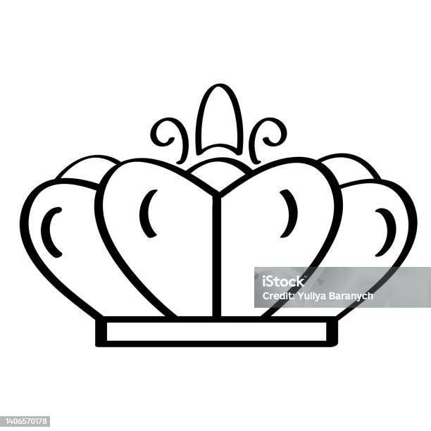 Vecteur Dicône De Couronne Dans Le Style Doodle Contour Du Signe De La