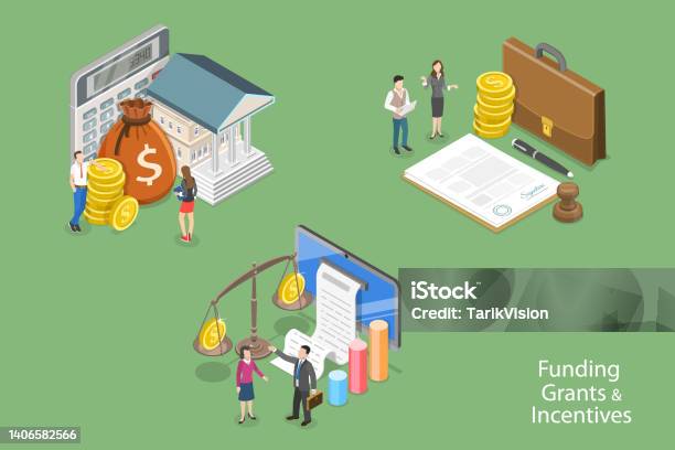 Vektor Datar Isometrik 3d Ilustrasi Konseptual Pendanaan Hibah Dan ... Vektor Datar Isometrik 3d Ilustrasi Konseptual Pendanaan Hibah Dan ...