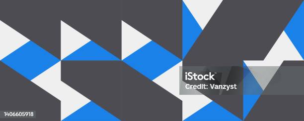 Desain Karya Seni Geometris Horizontal Abstrak Dengan Bentuk Dan Angka