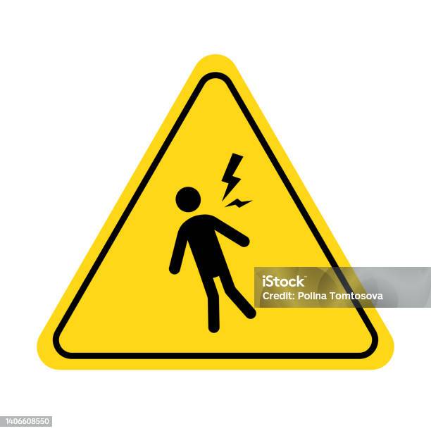 Icône De Danger De Choc Panneau Davertissement De Choc De Tension Avec