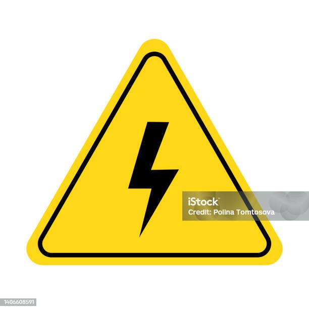 Icône De Danger De Choc Électrique Panneau Davertissement De Choc Haute