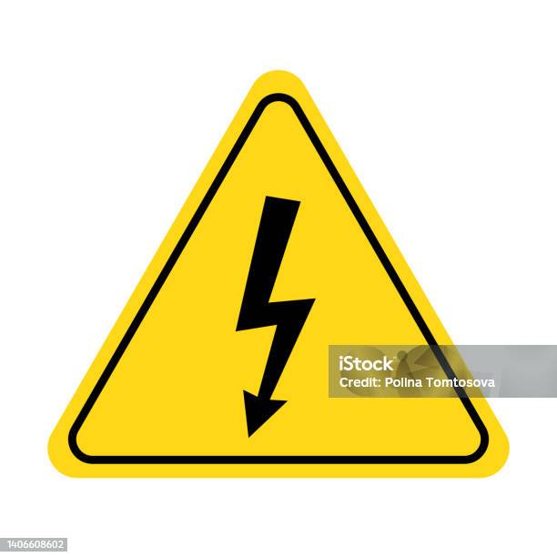 Icône De Danger De Choc Électrique Panneau Davertissement De Choc Haute