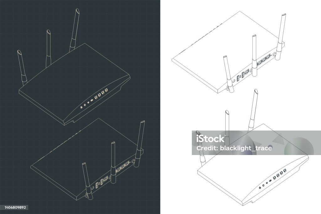 Wireless Router Isometric Blueprints Stock Illustration - Download ... Wireless Router Isometric Blueprints Stock Illustration - Download ...