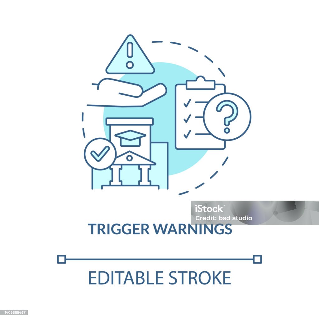 Trigger Warnings Turquoise Concept Icon Stock Illustration Download