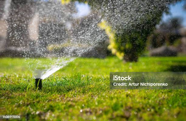 Sistem Sprinkler Otomatis Menyirami Halaman Irigasi Rumput Di Taman