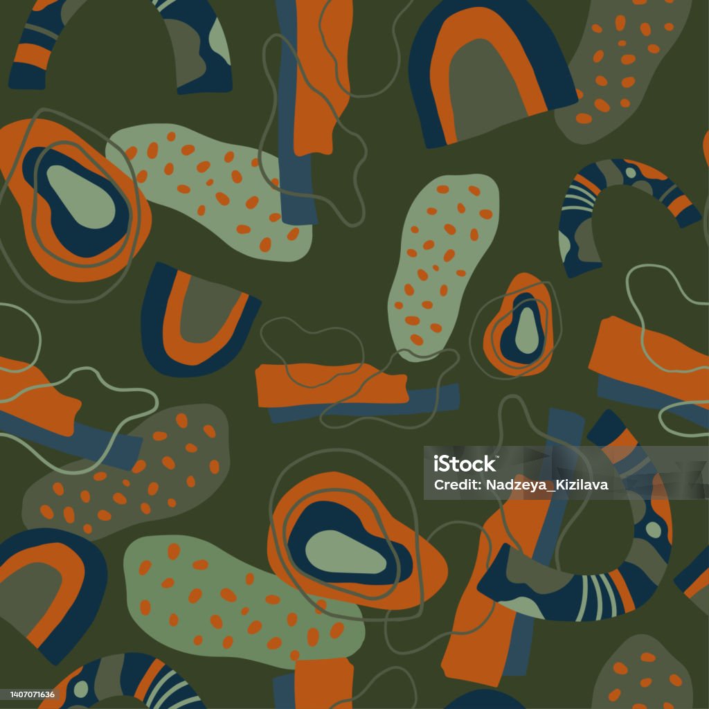 Abstract Organic Shape Seamless Pattern Stock Illustration Download