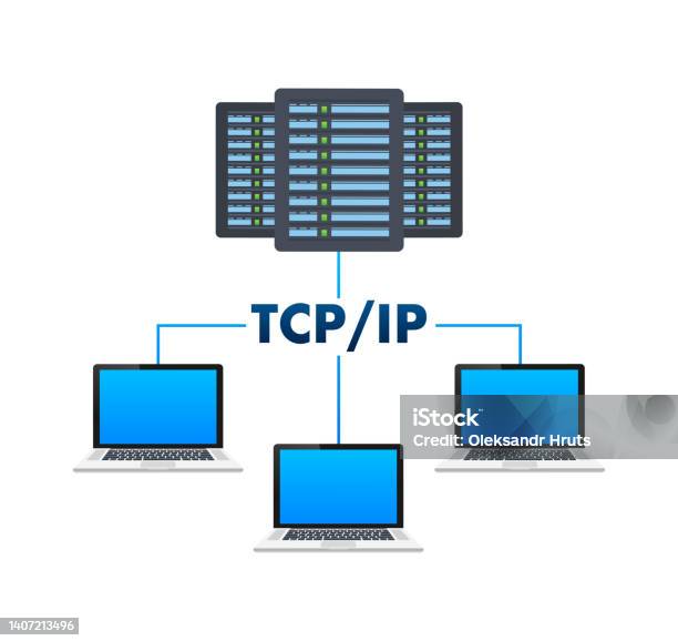Tcp Ip Protokol Kontrol Transmisi Protokol Internet Ilustrasi Stok