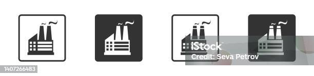 Icône Dusine Pictogrammes De Bâtiments Industriels Illustration