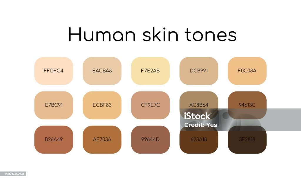 Palet Warna Kulit Berdasarkan Kode Warna Berbagai Jenis Kulit Manusia ... Palet Warna Kulit Berdasarkan Kode Warna Berbagai Jenis Kulit Manusia ...