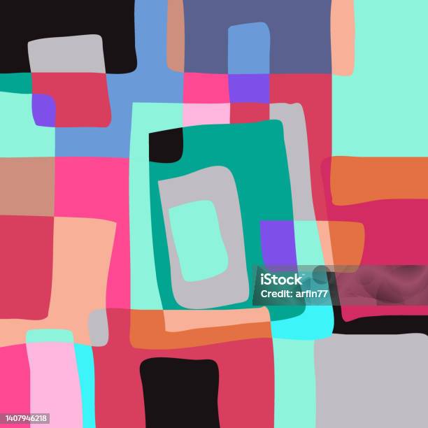 Latar Belakang Bentuk Abstrak Dengan Warna Datar Yang Indah Ilustrasi