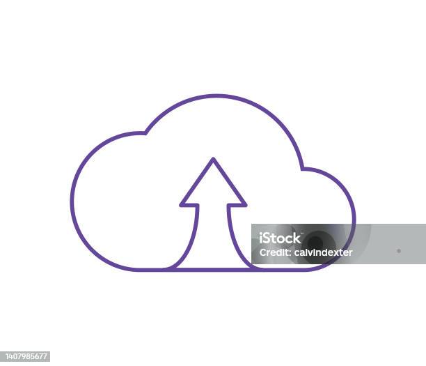 Cloud Computing Design With Editable Strokes Stock Illustration