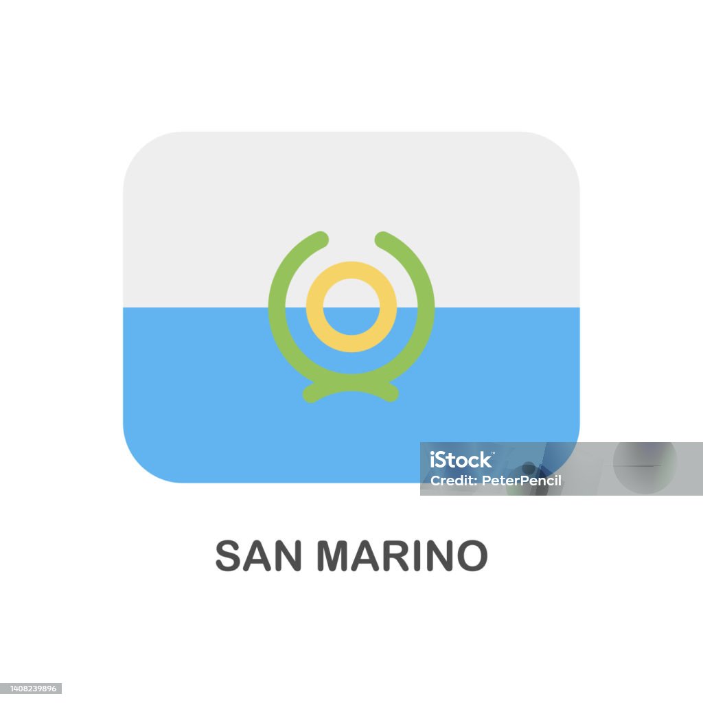 Vetores De Bandeira De San Marino Ícone Plano De Retângulo Vetor E Mais