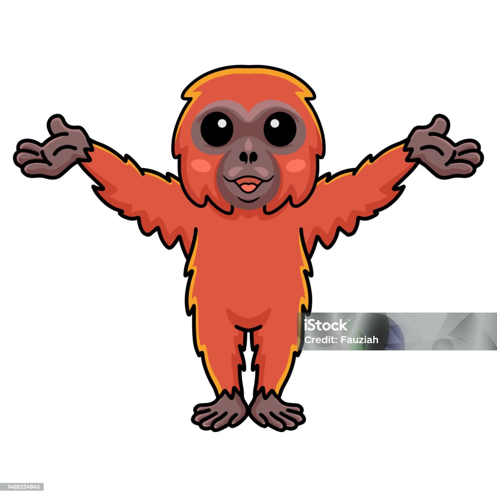 Kartun Orangutan Kecil Yang Lucu Mengangkat Tangan Ilustrasi Stok ... Kartun Orangutan Kecil Yang Lucu Mengangkat Tangan Ilustrasi Stok ...