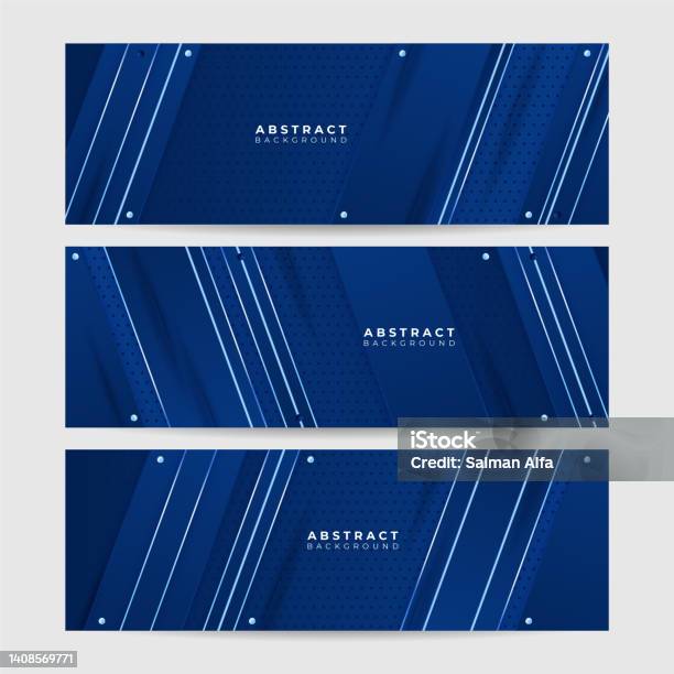 Abstrak Hitam Biru Metalik Karbon Netral Tumpang Tindih Cahaya Hexagon