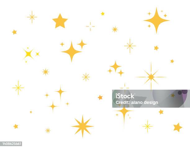 Sparkles Étoiles Isolées Sur Fond Blanc Ensemble Détoiles Scintillantes