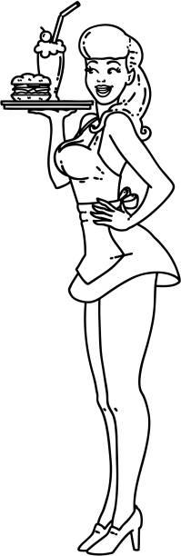 170 Pin Up Waitress Stock Illustrations Royalty Free Vector Graphics