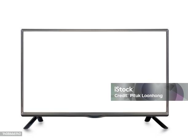 Tv Lcd Layar Datar 4k Atau Oled Mockup Monitor Hd Kosong Putih Dengan