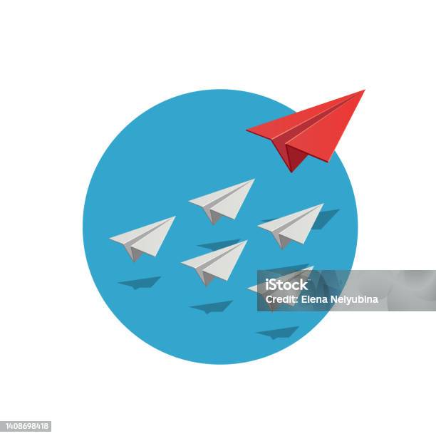 Illustration Vectorielle Dun Avion En Papier Volant Dans Les Airs