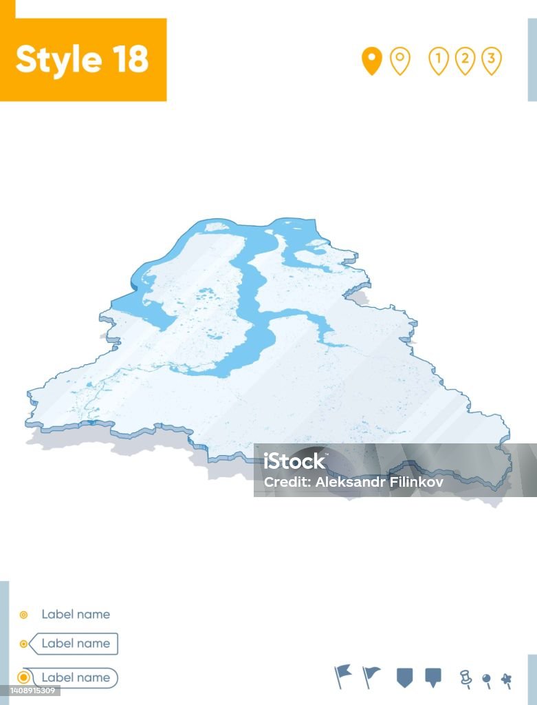 Région Autonome De Yamal Nenets Russie Carte 3d Sur Fond Blanc Avec De