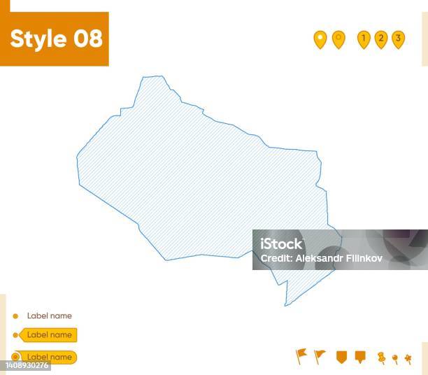 Kyzylorda Kazakhstan Carte De Grille Isolée Sur Fond Blanc Plan De La