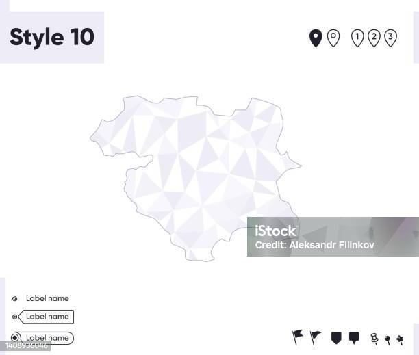 Kurdistan Iran Carte Blanche Et Grise Low Poly Carte Polygonale Plan De