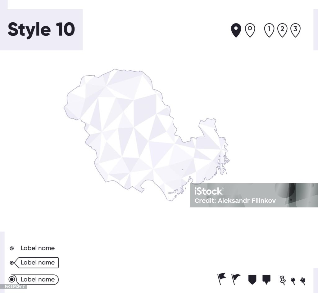 Vestfold Og Telemark Norway White And Gray Low Poly Map Polygonal Map