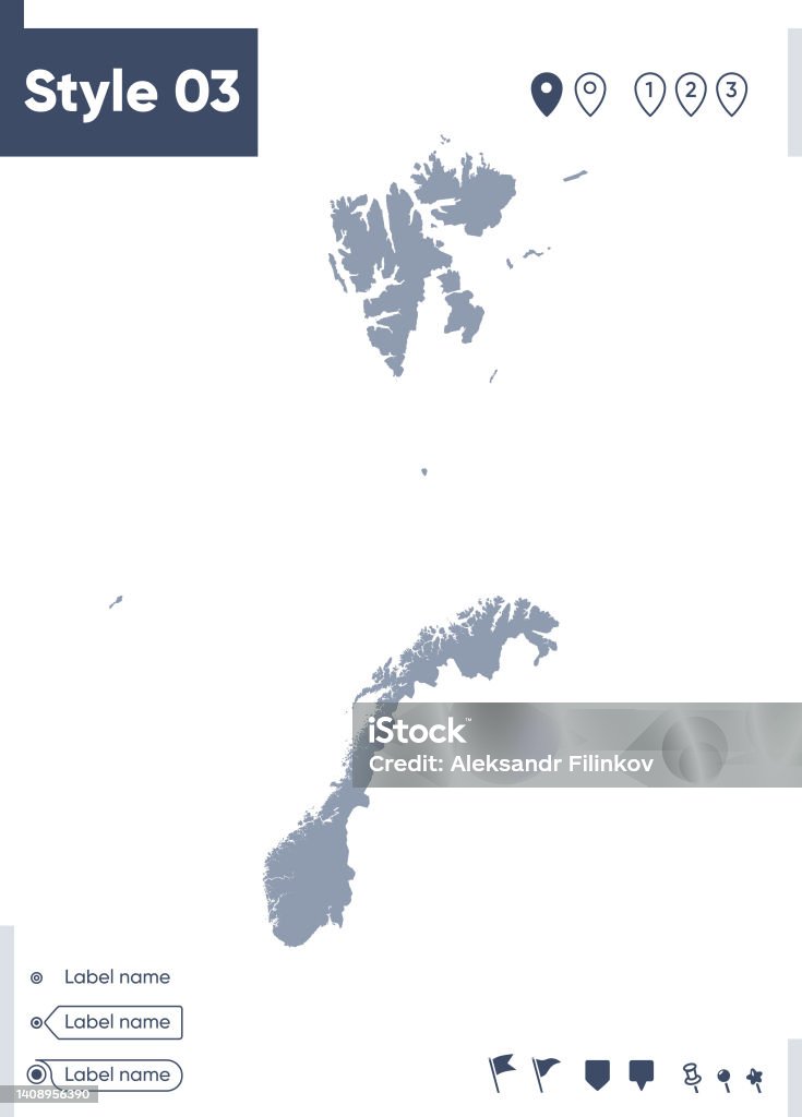 Norvège Carte Isolée Sur Fond Blanc Plan De La Carte Carte Vectorielle
