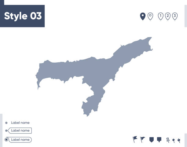30 Assam India Map Grey Stock Illustrations Royalty Free Vector