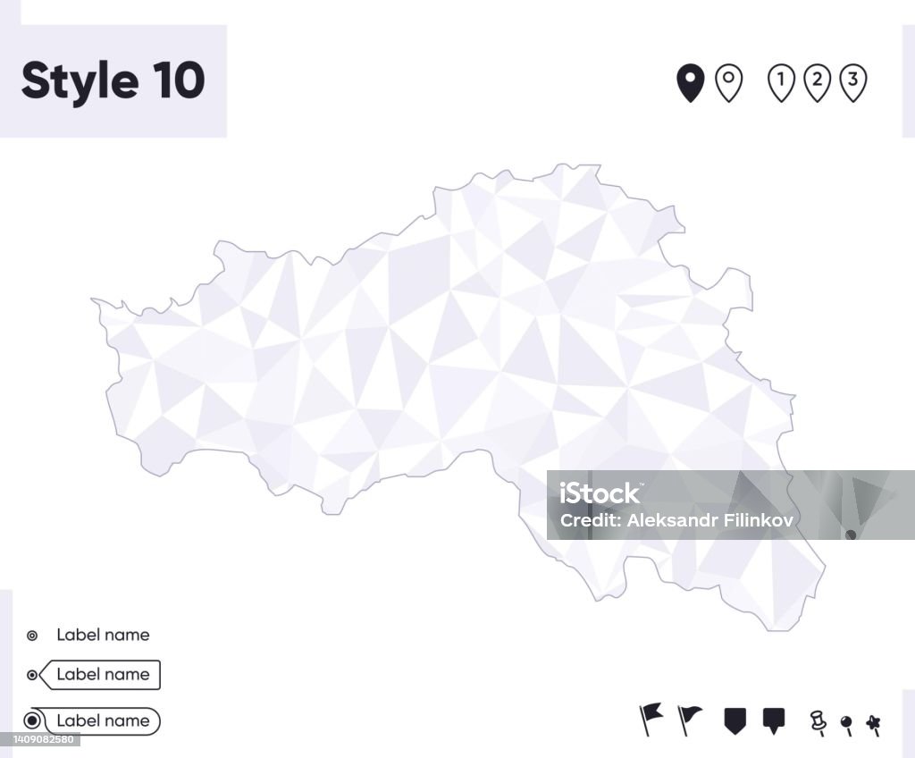 Région De Belgorod Russie Carte Blanche Et Grise Low Poly Carte