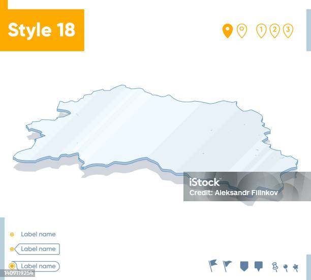 Région Dorel Russie Carte 3d Sur Fond Blanc Avec De Leau Et Des Routes