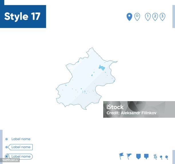 Pékin Chine Carte Isolée Sur Fond Blanc Avec De Leau Et Des Routes