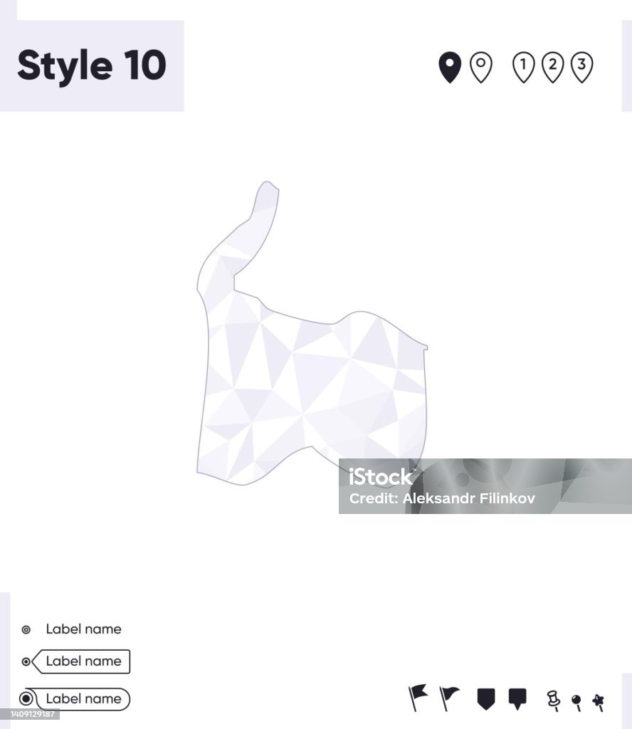 Darkhan Uul Mongolie Carte Blanche Et Grise Low Poly Carte Polygonale