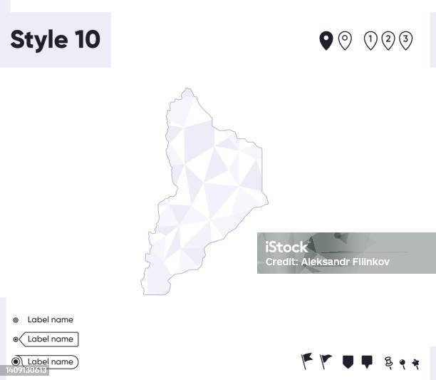 Neuquen Argentine Carte Blanche Et Grise Low Poly Carte Polygonale Plan