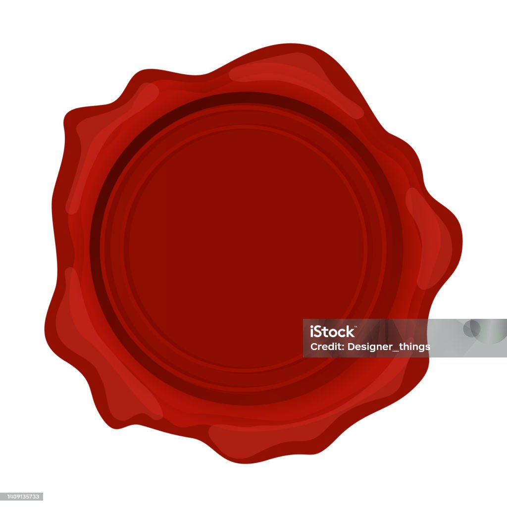 Timbre De Cire Rouge Maquette Dautocollant Isolée Pour Lettre Ou