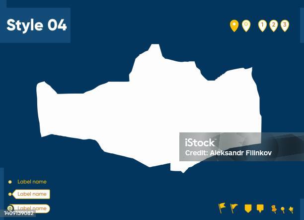 Omnogovi Mongolie Carte Isolée Sur Fond Bleu Plan De La Carte Carte