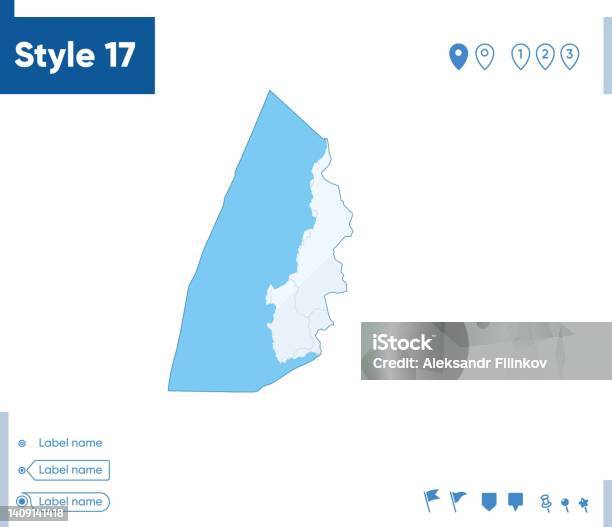 Sulawesi Occidental Indonésie Carte Isolée Sur Fond Blanc Avec De Leau