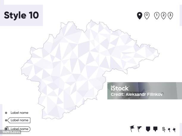 Région De Novgorod Russie Carte Blanche Et Grise Low Poly Carte
