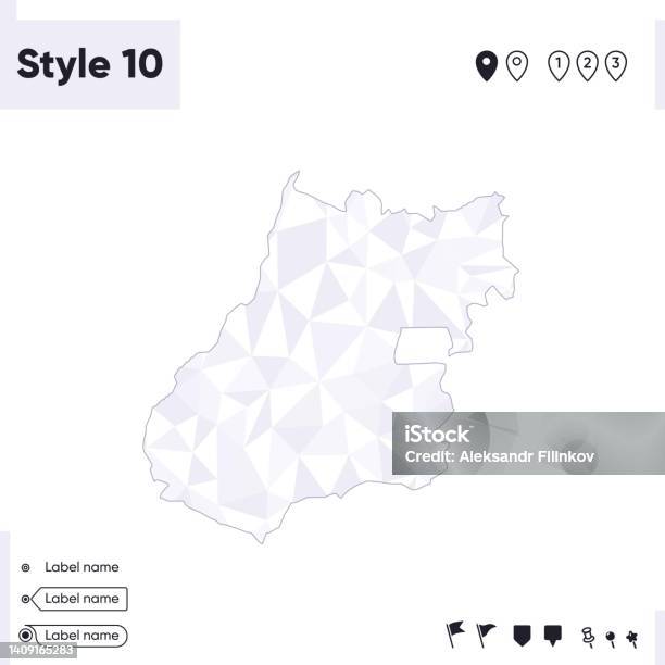 Goias Brazil White And Gray Low Poly Map Polygonal Map Outline Map