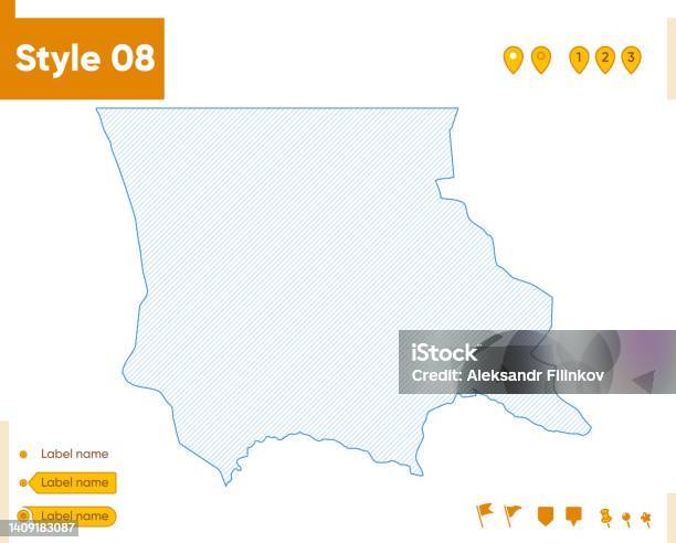 Jambyl Kazakhstan Carte En Grille Isolée Sur Fond Blanc Plan De La