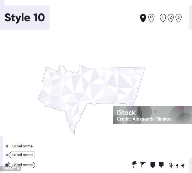 Tarija Bolivie Carte Blanche Et Grise Low Poly Carte Polygonale Plan De