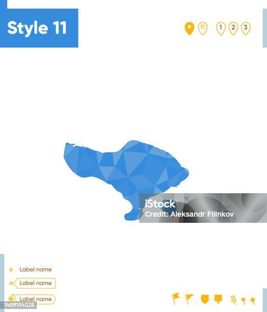 Bali Indonésie Carte Bleue Low Poly Carte Polygonale Plan De La Carte