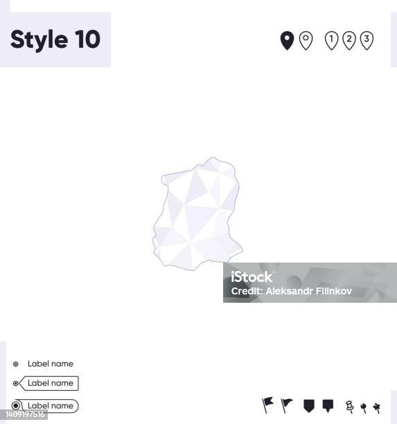 Sikkim Inde Carte Blanche Et Grise Low Poly Carte Polygonale Plan De La
