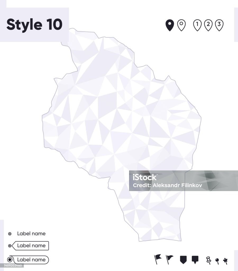 Govi Altaï Mongolie Carte Blanche Et Grise Low Poly Carte Polygonale