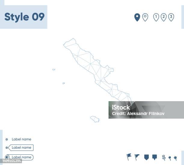 Bengkulu Indonésie Carte Blanche Low Poly Carte Polygonale Plan De La