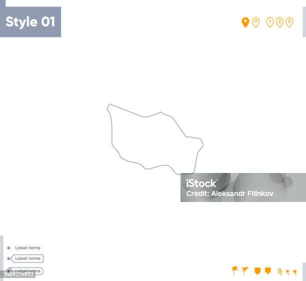 Oulanbator Mongolie Carte Des Traits Isolée Sur Fond Blanc Plan De La