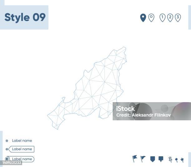 Nagaland Inde Carte Blanche Low Poly Carte Polygonale Plan De La Carte