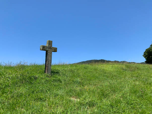 Free Stock Photo of Wooden Cross on Grass-Covered Hillside | Download ...