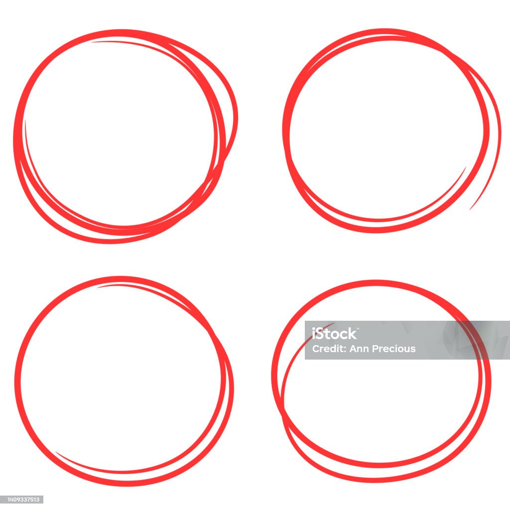 Set Of The Hand Drawn Red Scribble Circles Stock Illustration ... Set Of The Hand Drawn Red Scribble Circles Stock Illustration ...
